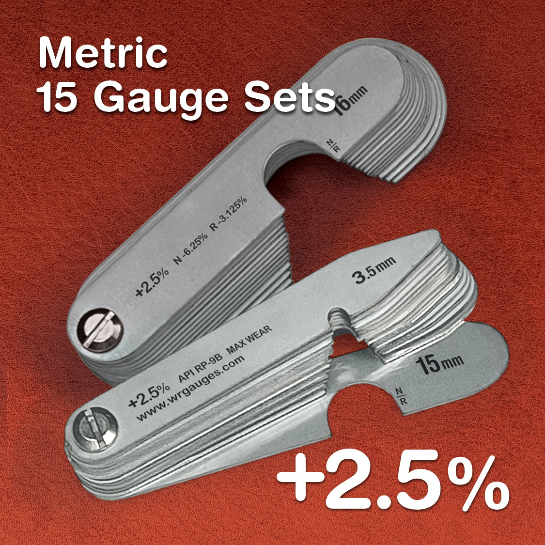 Stainless - Metric +2.5% (15 Gauge Sets) – Sheave Gauges Online